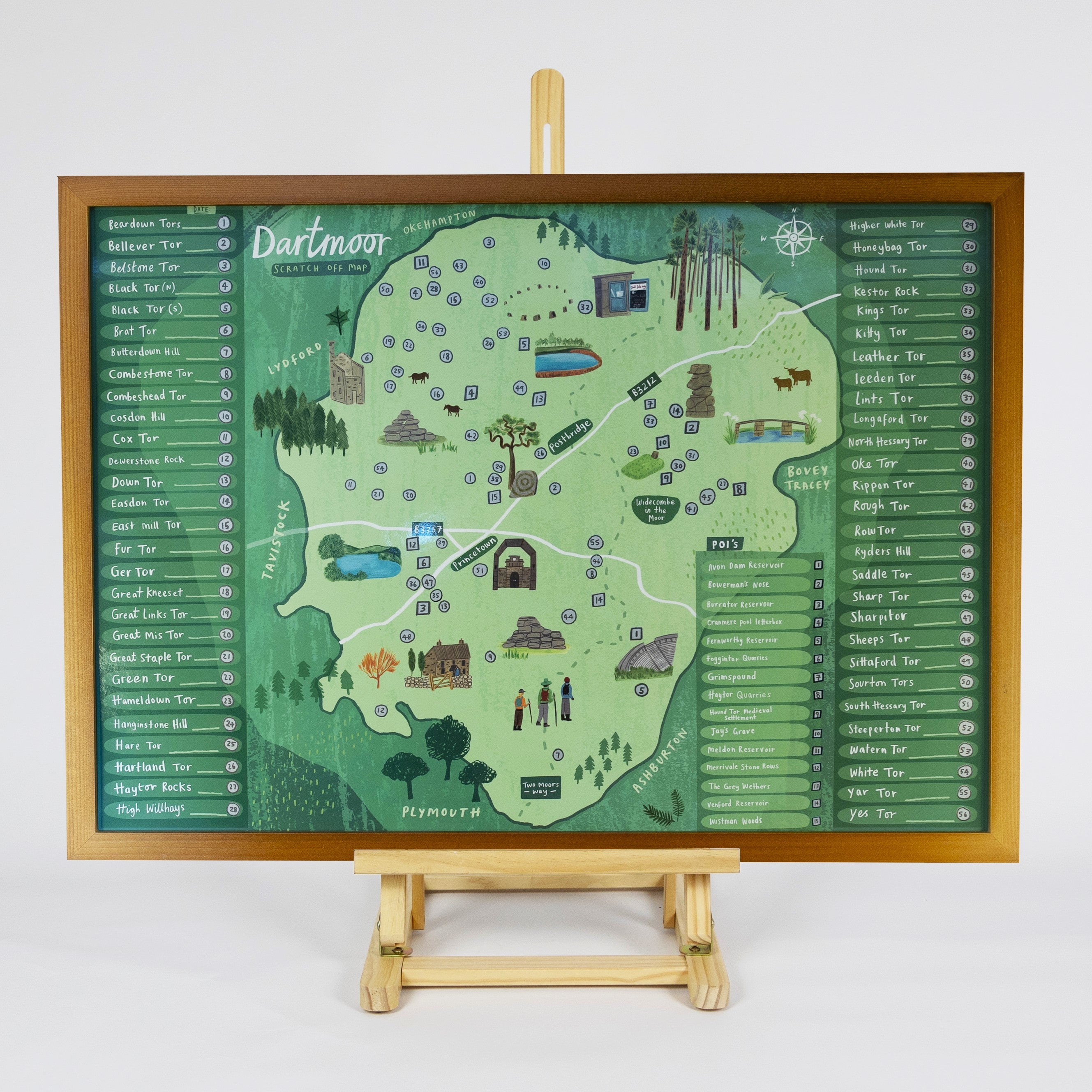 Dartmoor Map Scratch Off Poster – Outdoor Scratch Maps