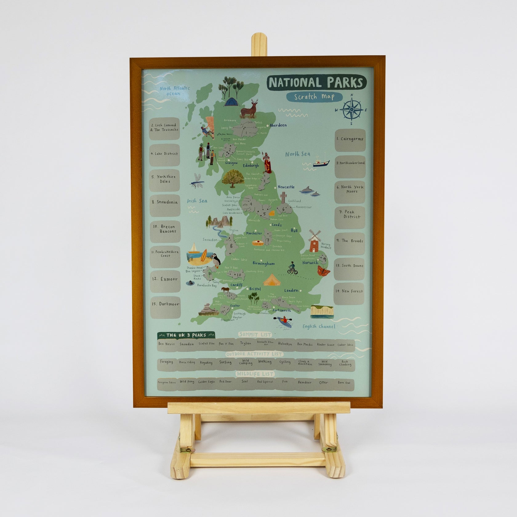 UK National Parks Map Scratch Off Poster – Outdoor Scratch Maps