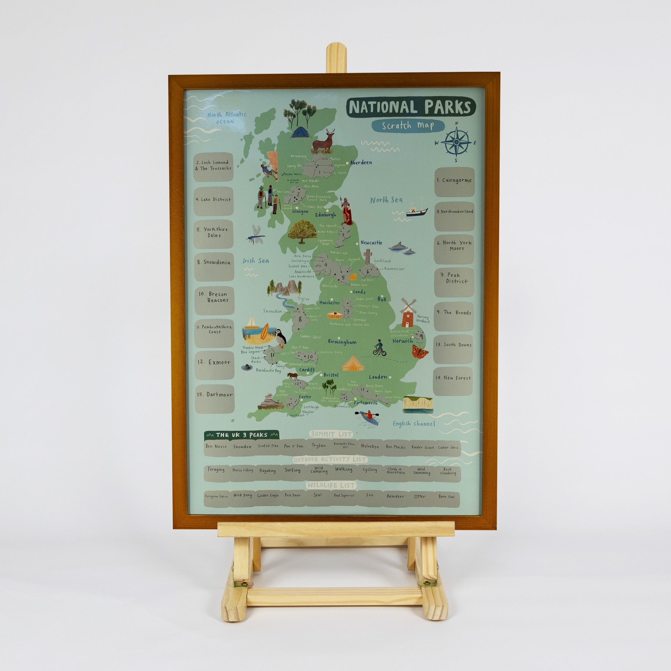 UK National Parks Map Scratch Off Poster – Outdoor Scratch Maps