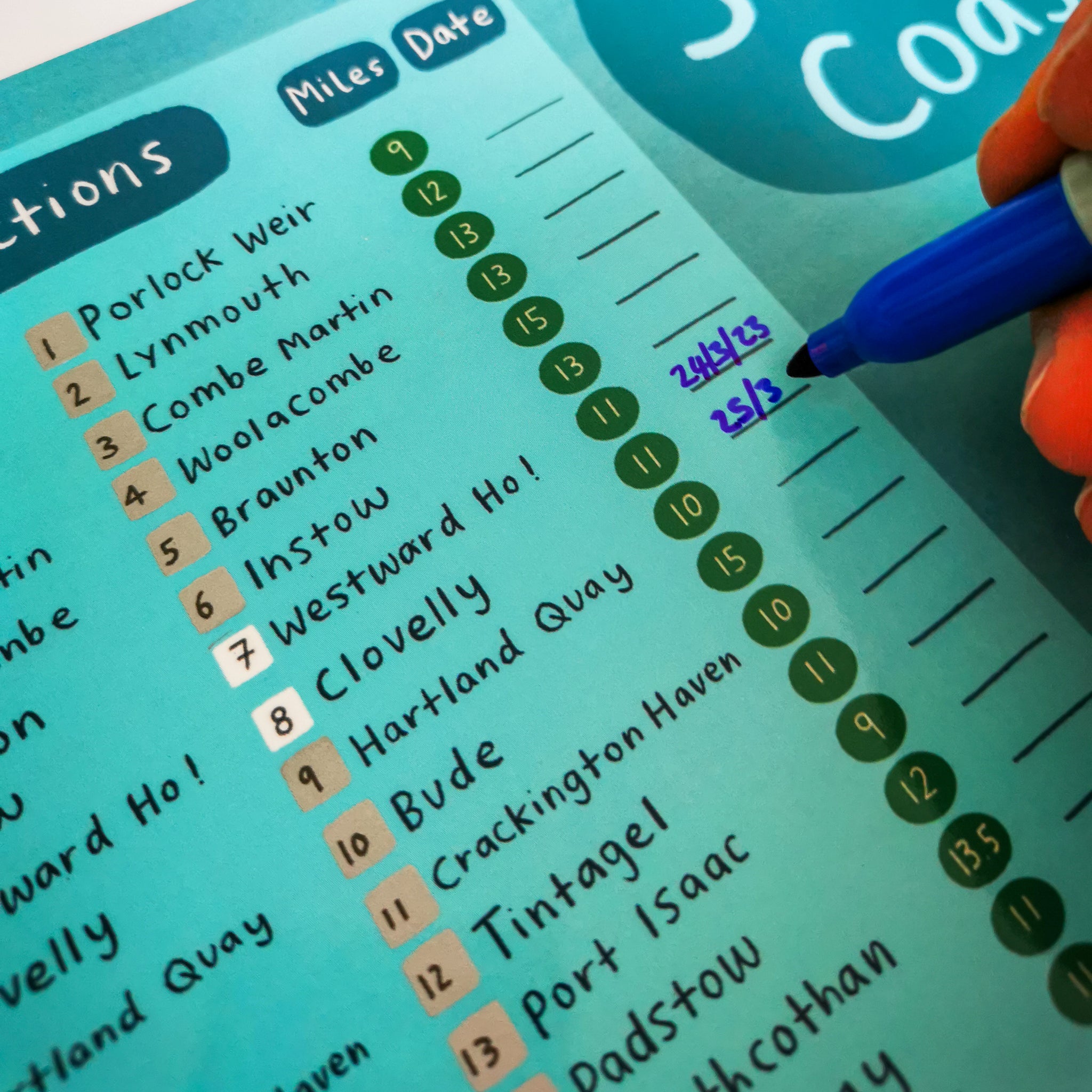 South West Coast Path Map Scratch Off Poster – Outdoor Scratch Maps