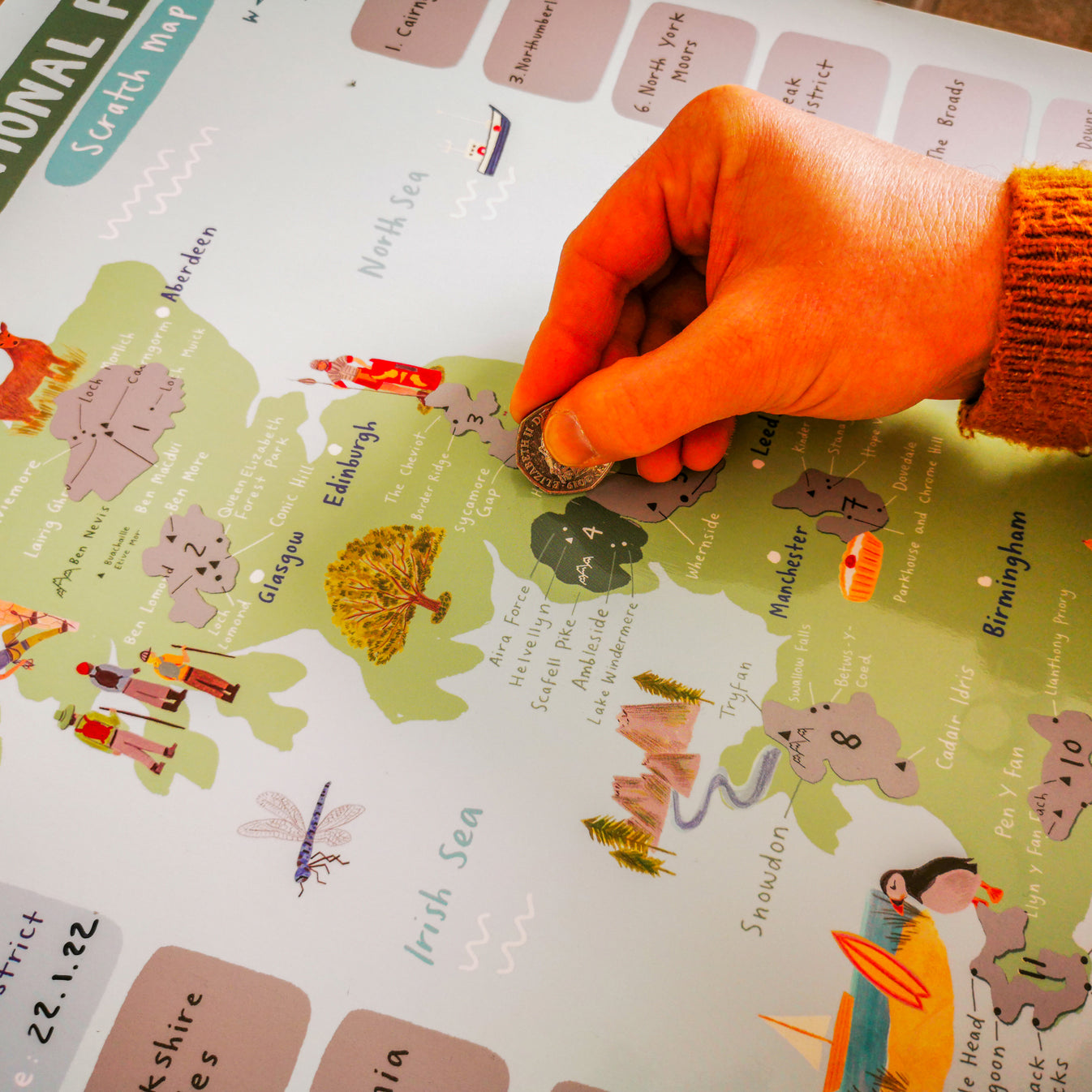 UK National Parks Map Scratch Off Poster – Outdoor Scratch Maps